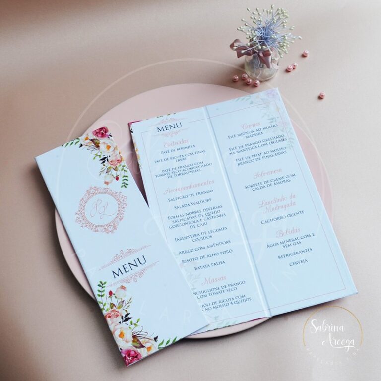 Menu Cartonado – Sabrina Arcega Papelaria Fina