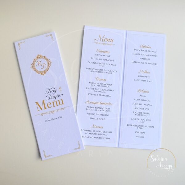 Menu Cartonado – Sabrina Arcega Papelaria Fina