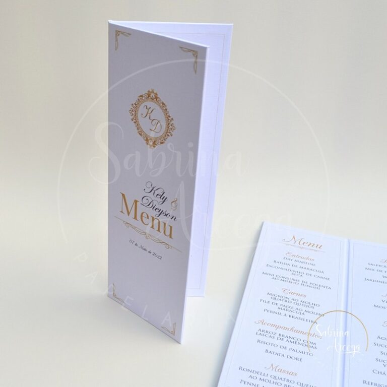 Menu Cartonado – Sabrina Arcega Papelaria Fina